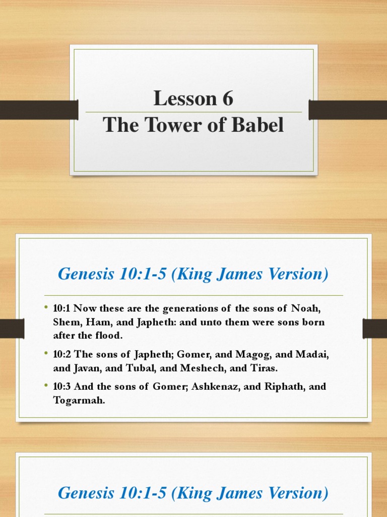 Lesson 6 The Tower of Babel | PDF | Bible Content | Hebrew Bible