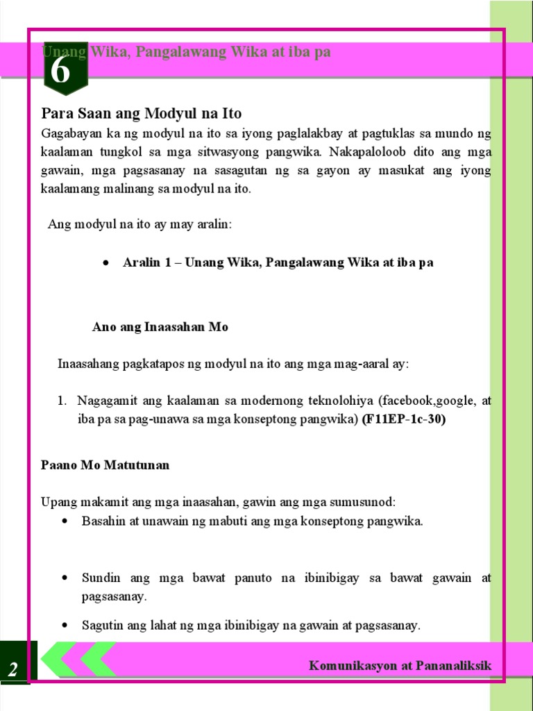 Quarter 1 Week 6 | PDF