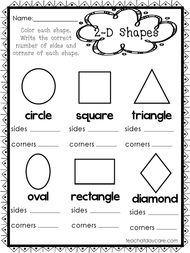 2 Dimensional Shapes Printable