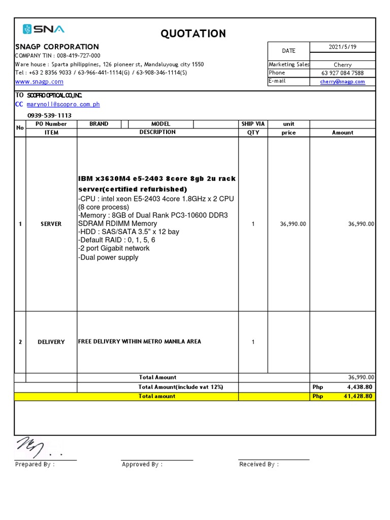 Scopro Optical Co - Inc. (Ibm Server) | PDF