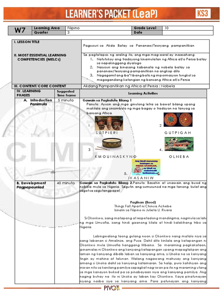 LeaP Filipino G10 Week 8 | PDF