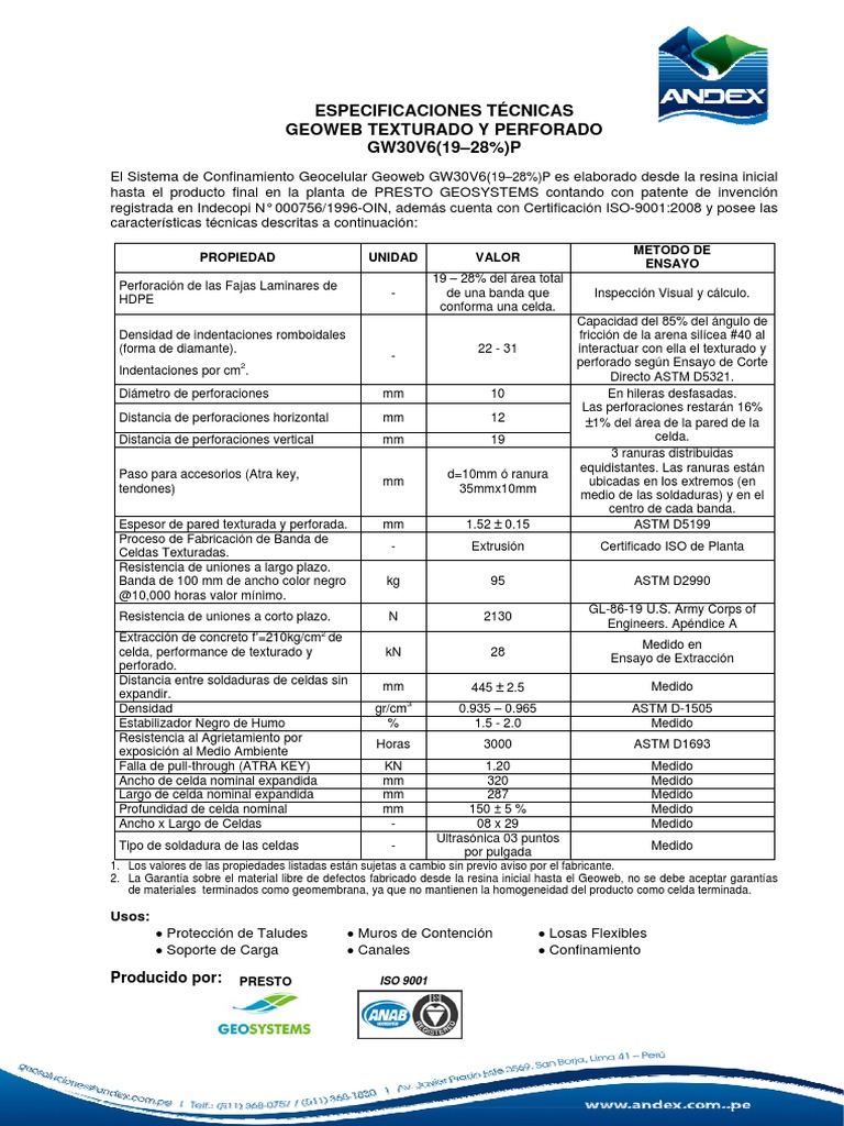 GW-GW30V6 08x29 F C 210 PT-HOJA TECNICA-2010 | PDF