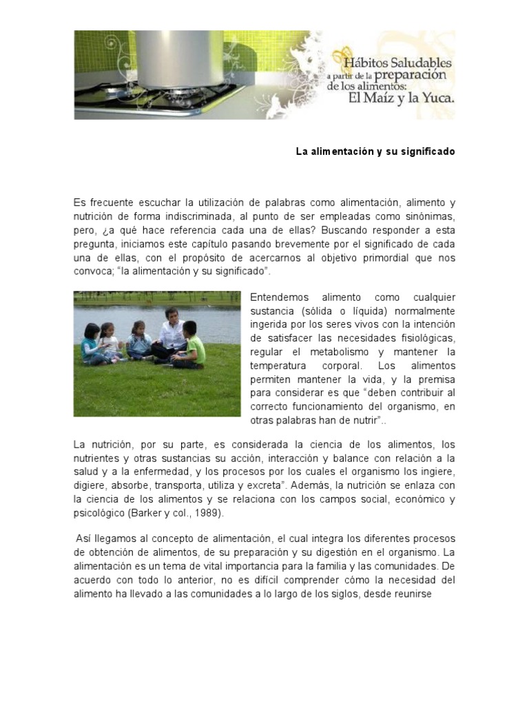 La Alimentacion y Su Significado | Descargar gratis PDF | Artes ...