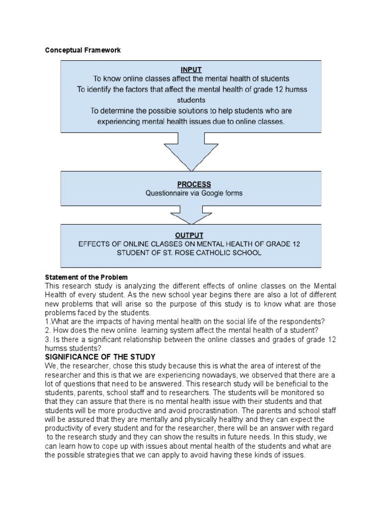 Conceptual Framework: Significance of The Study | PDF | Survey ...