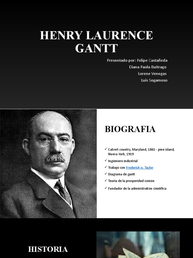 Presentacion Henry Gantt | PDF | Ingeniería Industrial | Economias