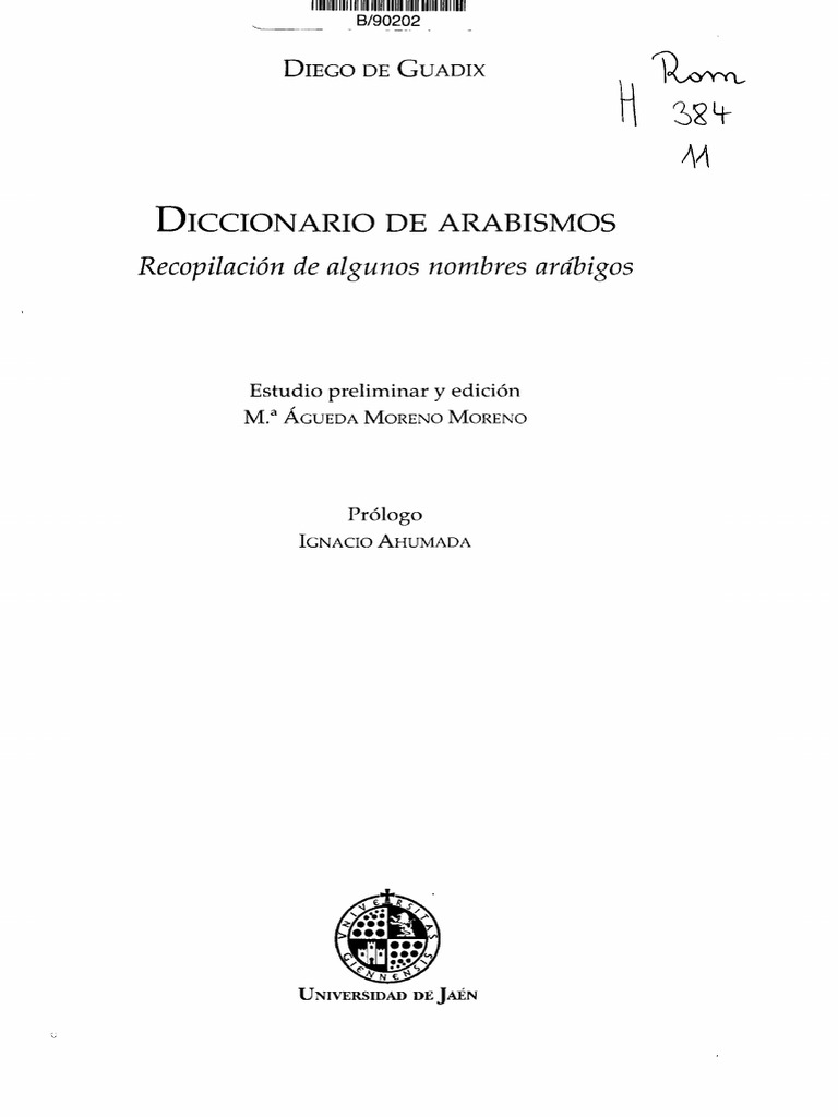Diccionario de Arabismos: Recopilación de Algunos Nombres Arábigos ...