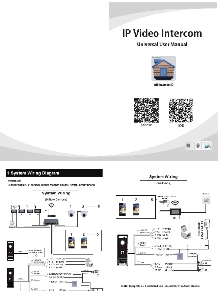 User Manual IP Video Intercom | PDF | Smartphone | Wi Fi