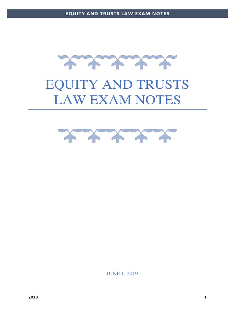 Equity and Trust | PDF | Trust Law | Equity (Law)