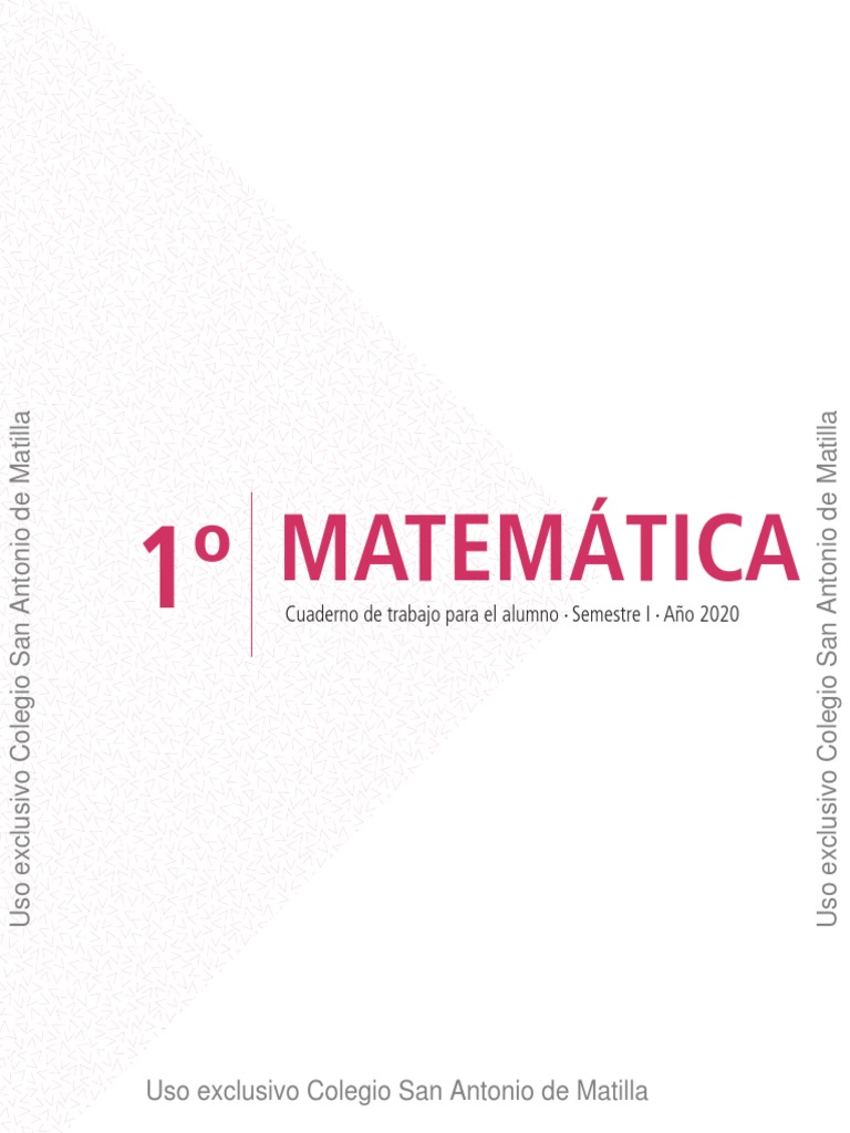 Cuaderno de Trabajo U1 - Matematica 1 | PDF