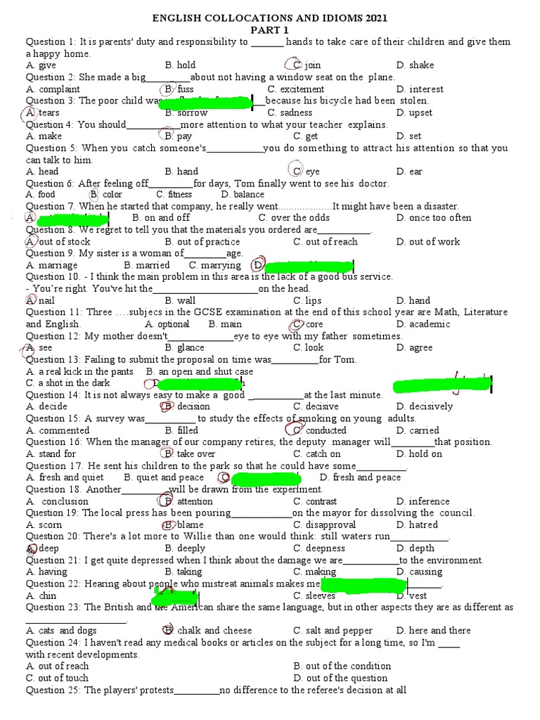 English Collocations and Idioms 2021.vip | PDF