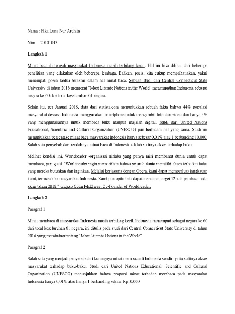 Fika Luna Nur Ardhita - 20101043 - Tugas Bahasa Indonesia Merangkum | PDF | Ilmu Sosial