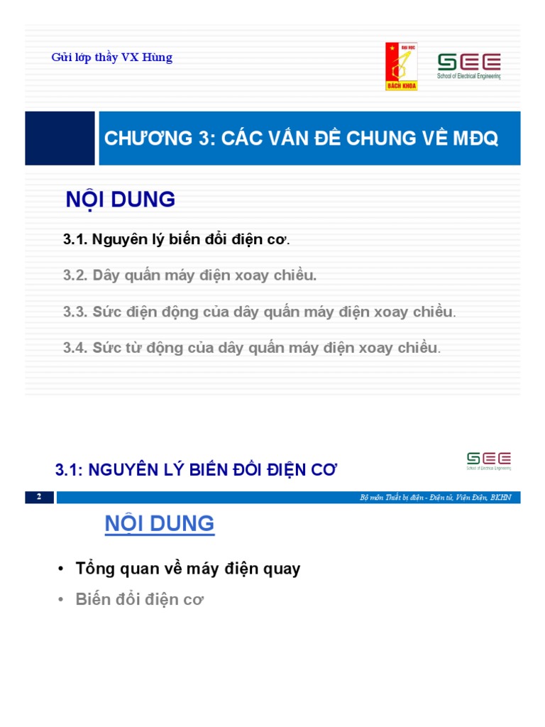 MĐ1 - CHUONG 3 Cac Van de Chung Ve May Dien Quay - VXH | PDF