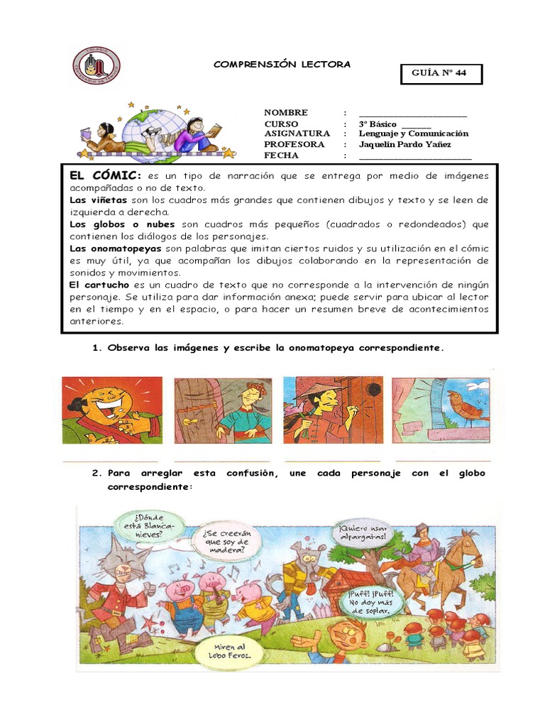Comprensión Lectora 44 | PDF | Cómics