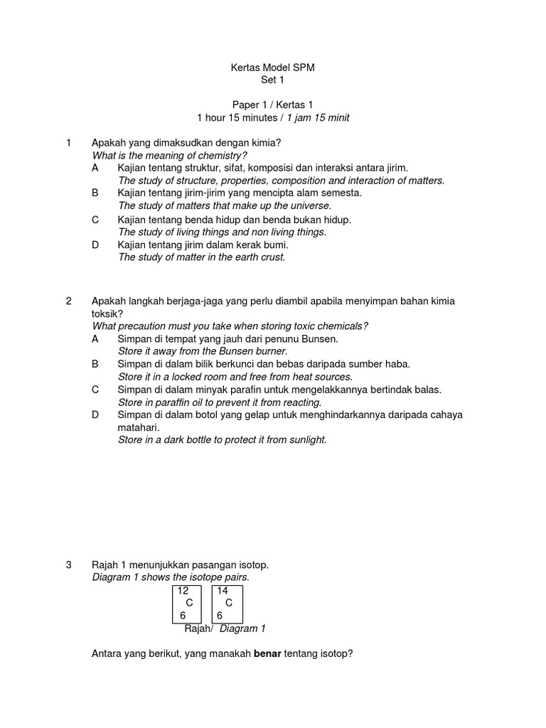 Modul SPM SET 1 | PDF