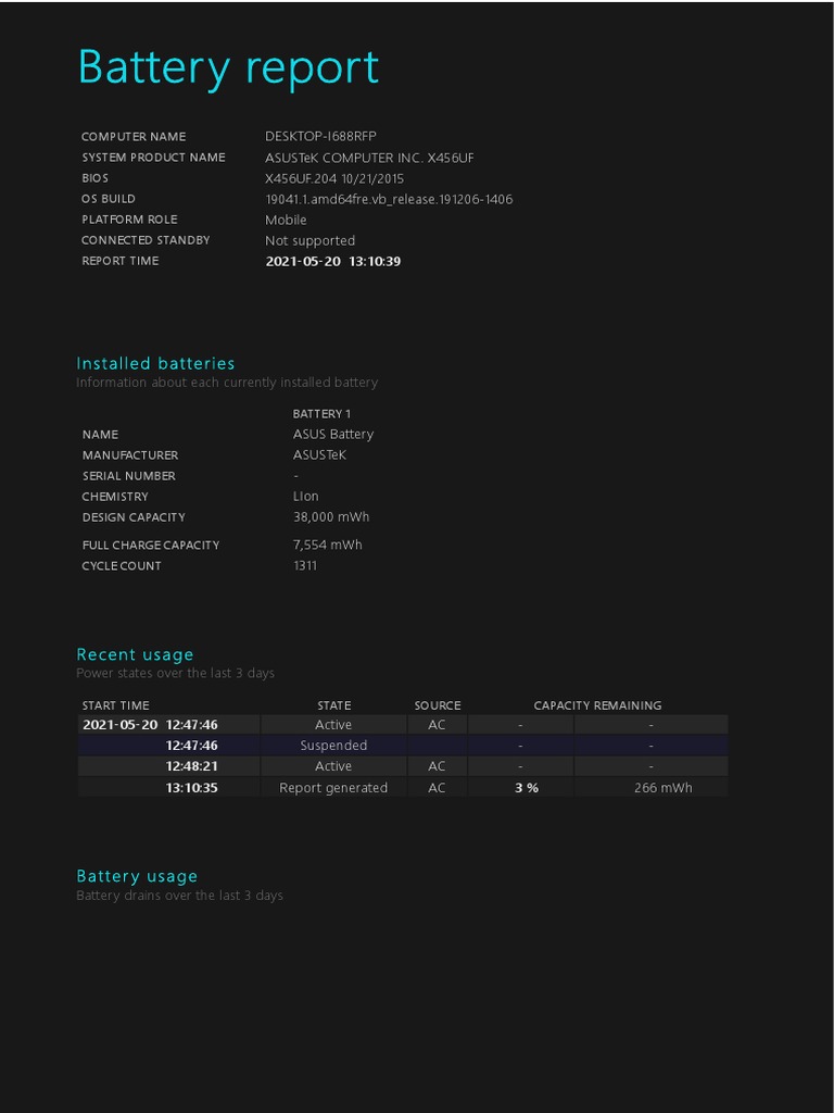 Installed Batteries: Information About Each Currently Installed Battery ...