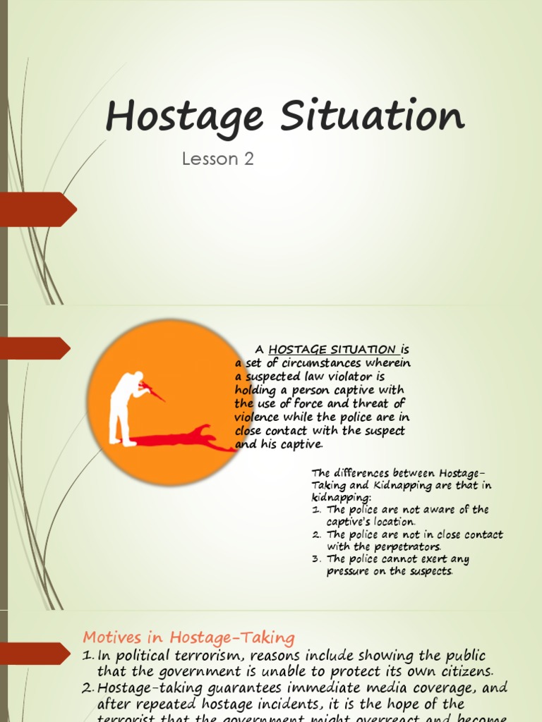 Hostage Situation: Lesson 2 | PDF | Hostage | Police