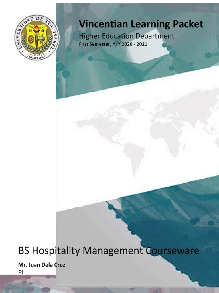 Vincentian Learning Packet: BS Hospitality Management Courseware | PDF | Educational Technology ...