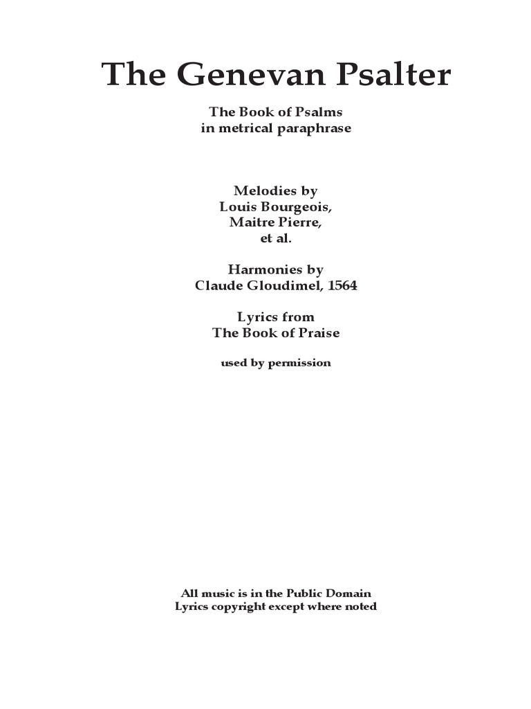 The Genevan Psalter | PDF | Music Theory | Elements Of Music