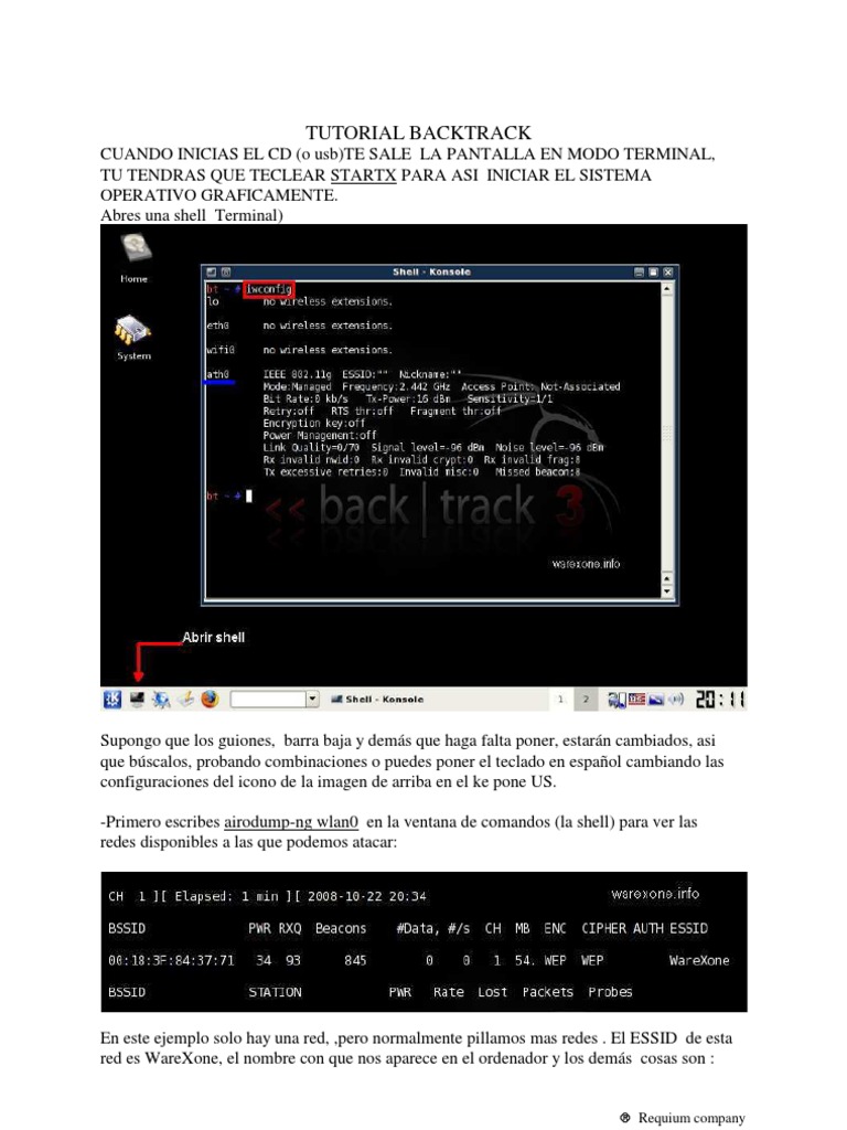 Tutorial Backtrack 4 | PDF | Interfaz de línea de comando | Informática