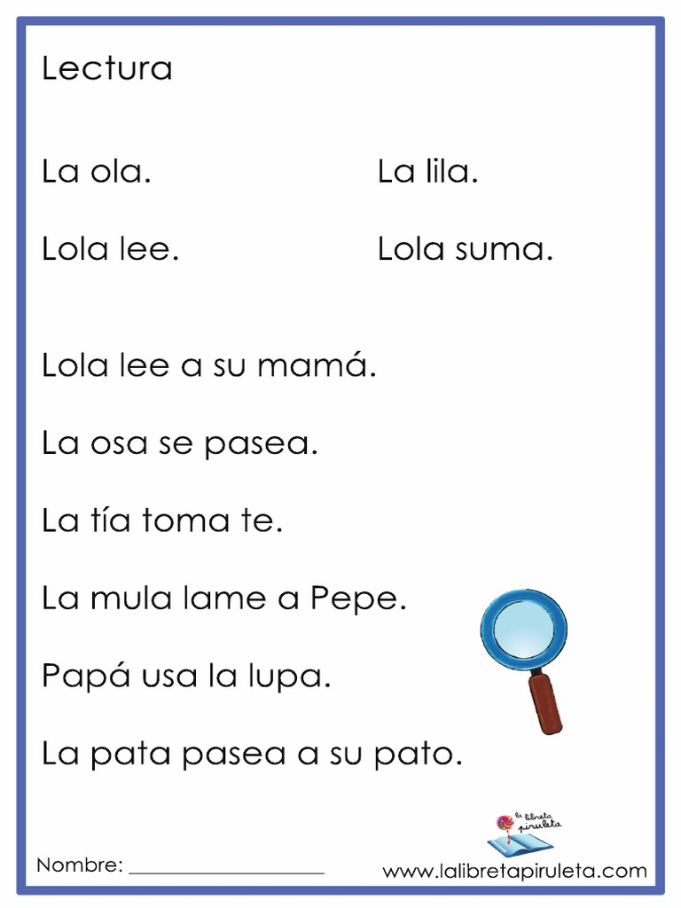 Lectura Fonemas P L M S D T N D | PDF