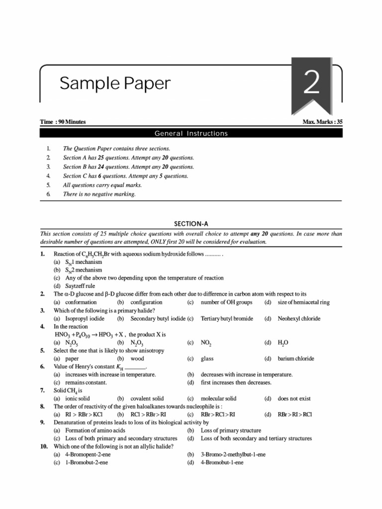 Sample Paper 02 | PDF