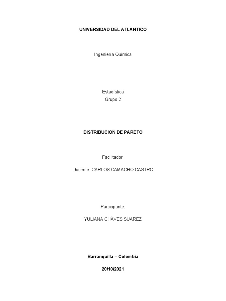 Distribucion de Pareto | PDF | Teoría de probabilidad | Teoría estadística