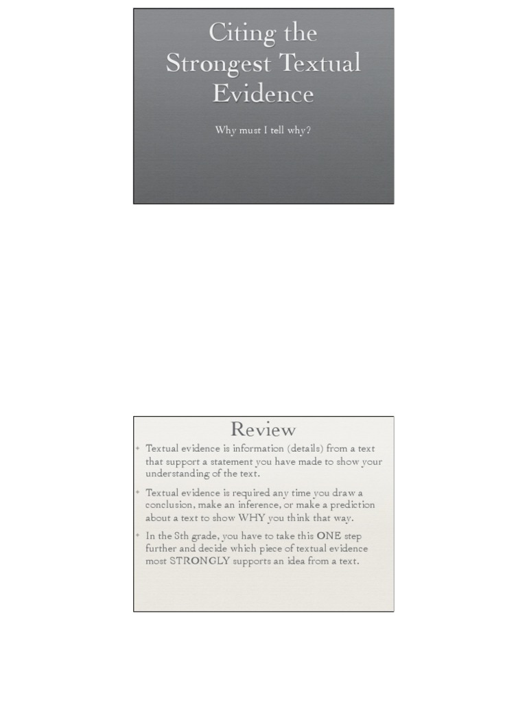 Textual Evidence Powerpoint | PDF | Evidence | Cigarette