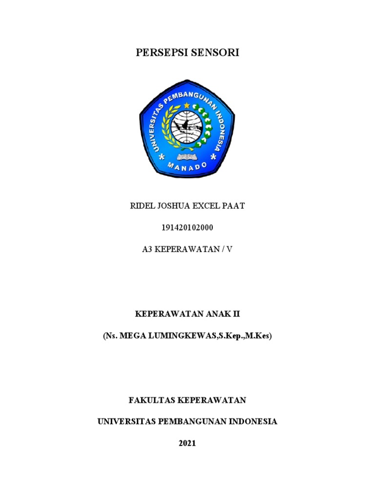 PERSEPSI SENSORI - Ridel Paat 19142010200 | PDF | Kesehatan Holistik