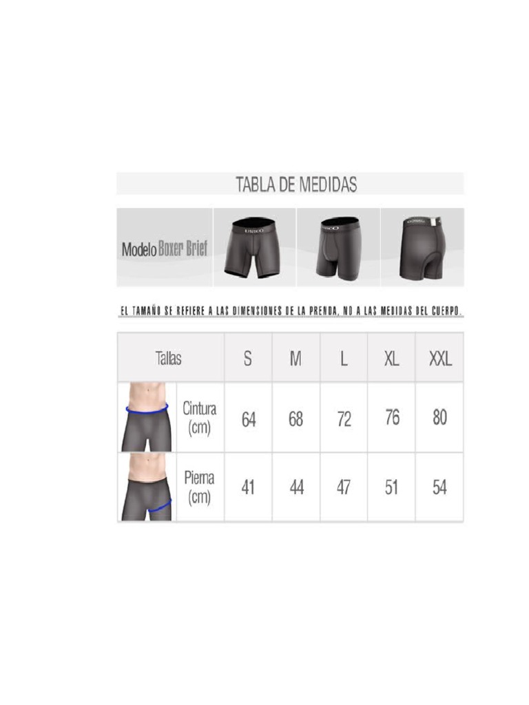 Tabla de Medidas Boxer | PDF