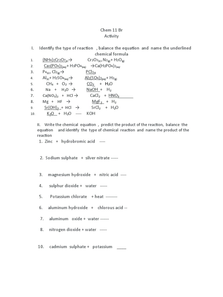 Activity 5. Predicting The Product | PDF