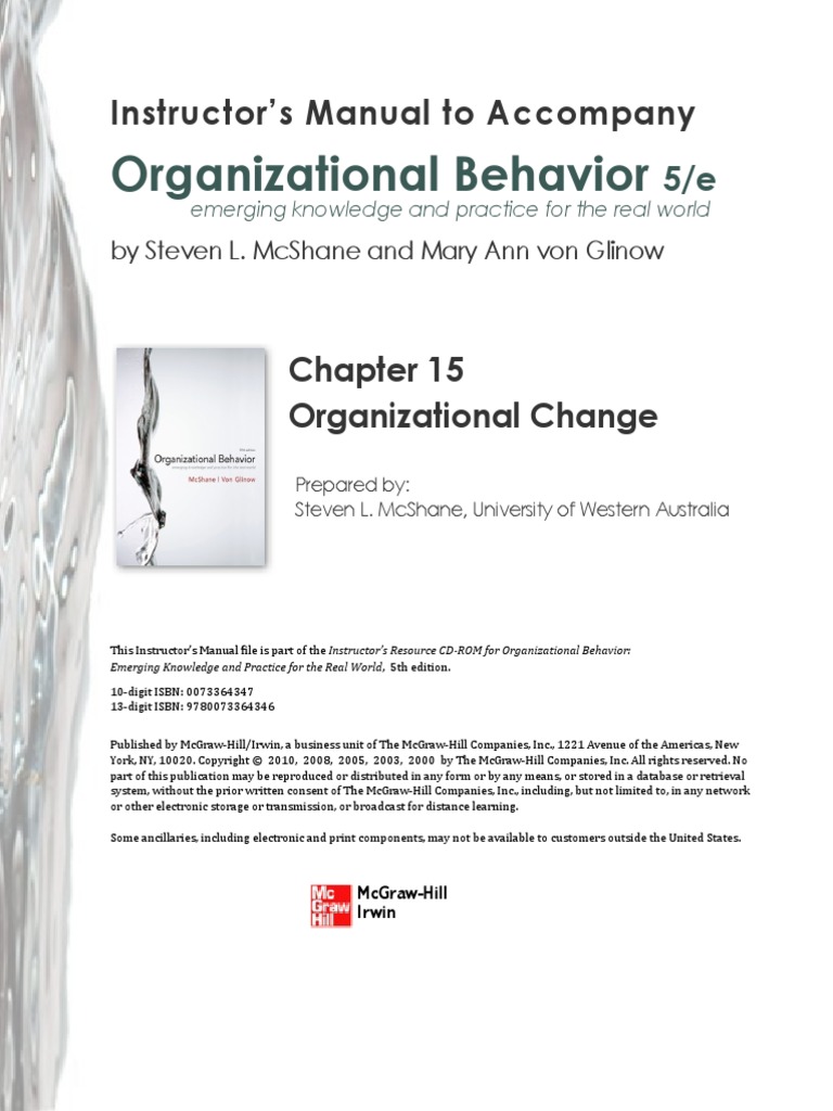 Organizational Behavior: Instructor's Manual To Accompany | PDF ...