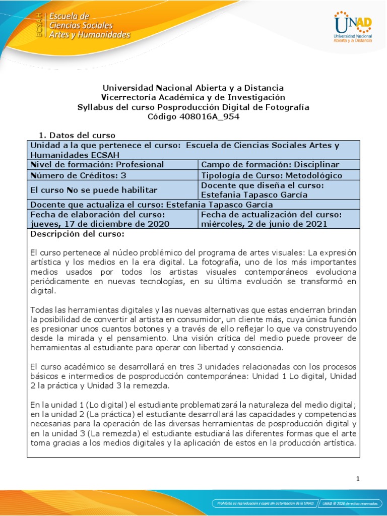 Syllabus de Posproducción Digital en Fotografía | PDF | Adobe Photoshop ...