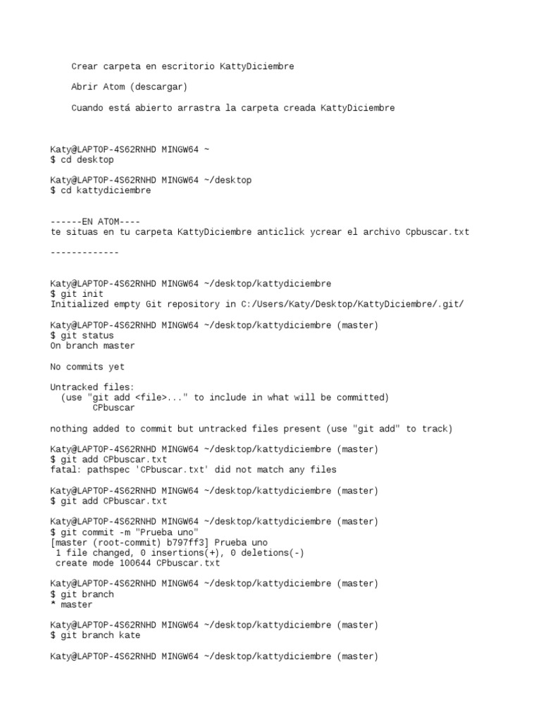 Ejercicio 1 | PDF | Control de versiones | Git (software)
