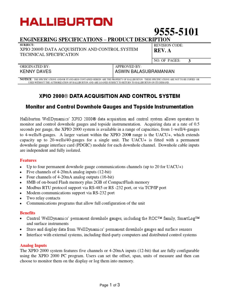 Engineering Specifications - Product Description Rev. A: Revision Code | PDF | Personal ...