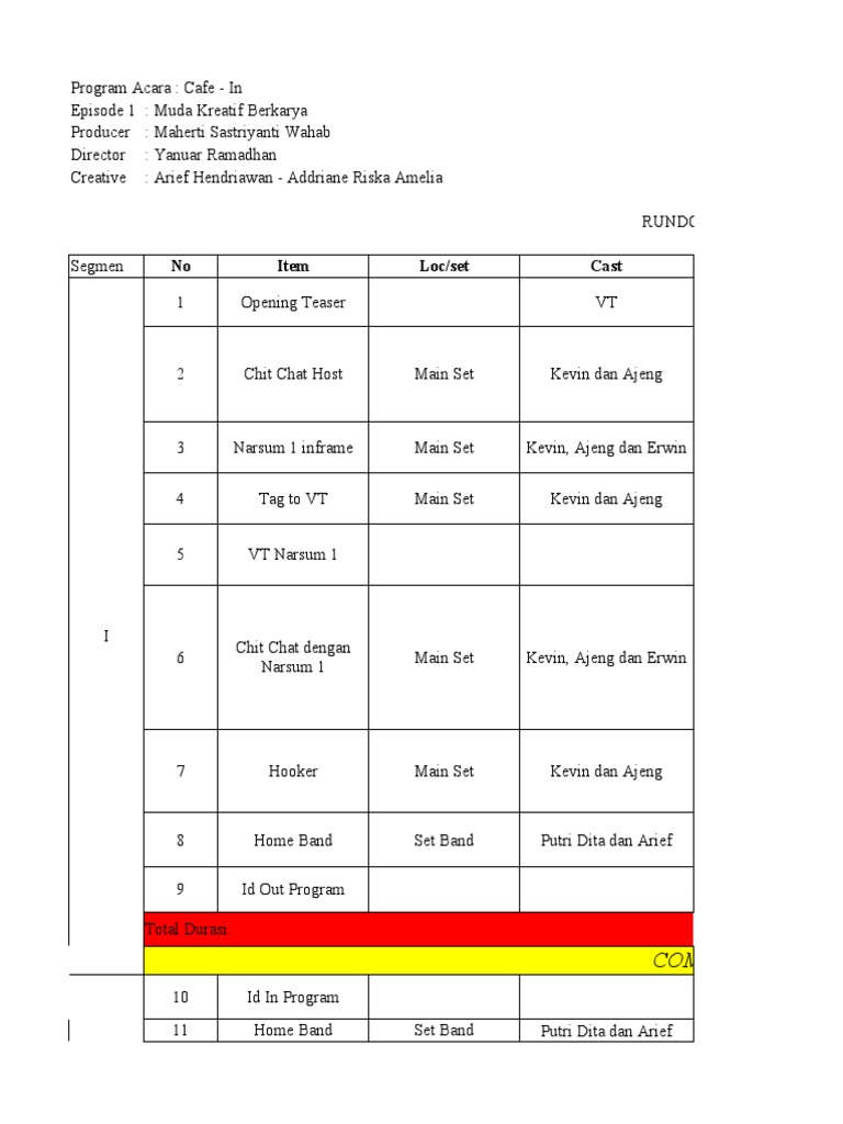Rundown Variety Show | PDF