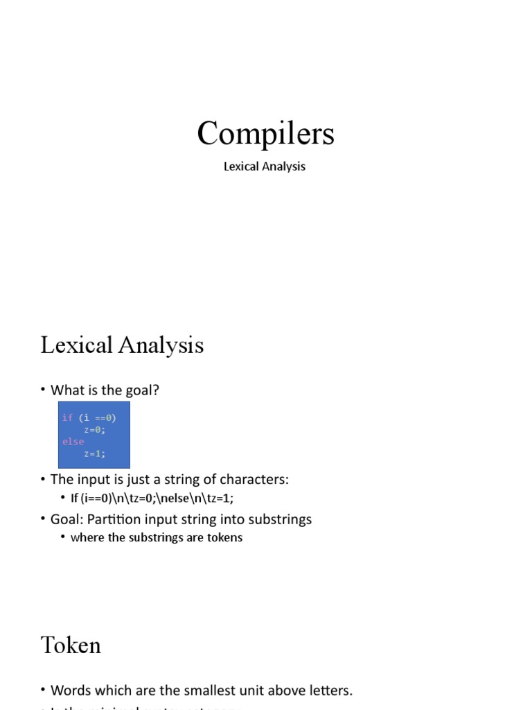 Intro To Compilers Lecture 2 | PDF | Regular Expression | Parsing