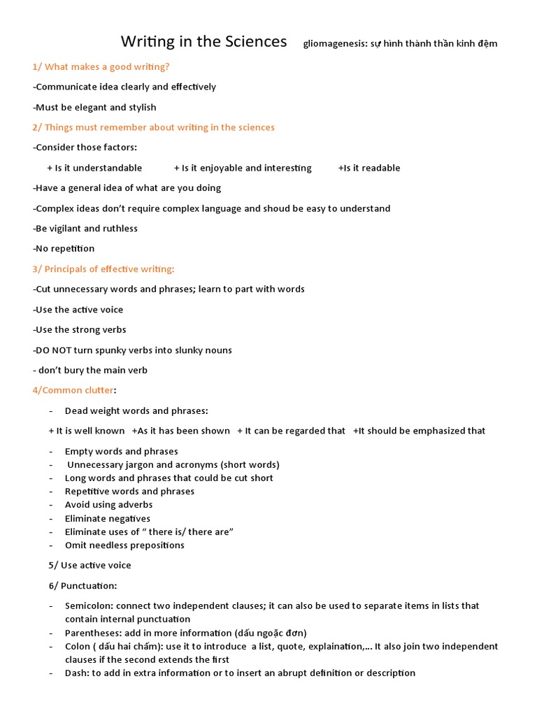 Writing in The Sciences | PDF