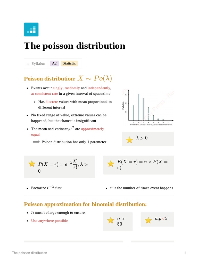 The Poisson Distribution | PDF | Teaching Mathematics | Poisson ...
