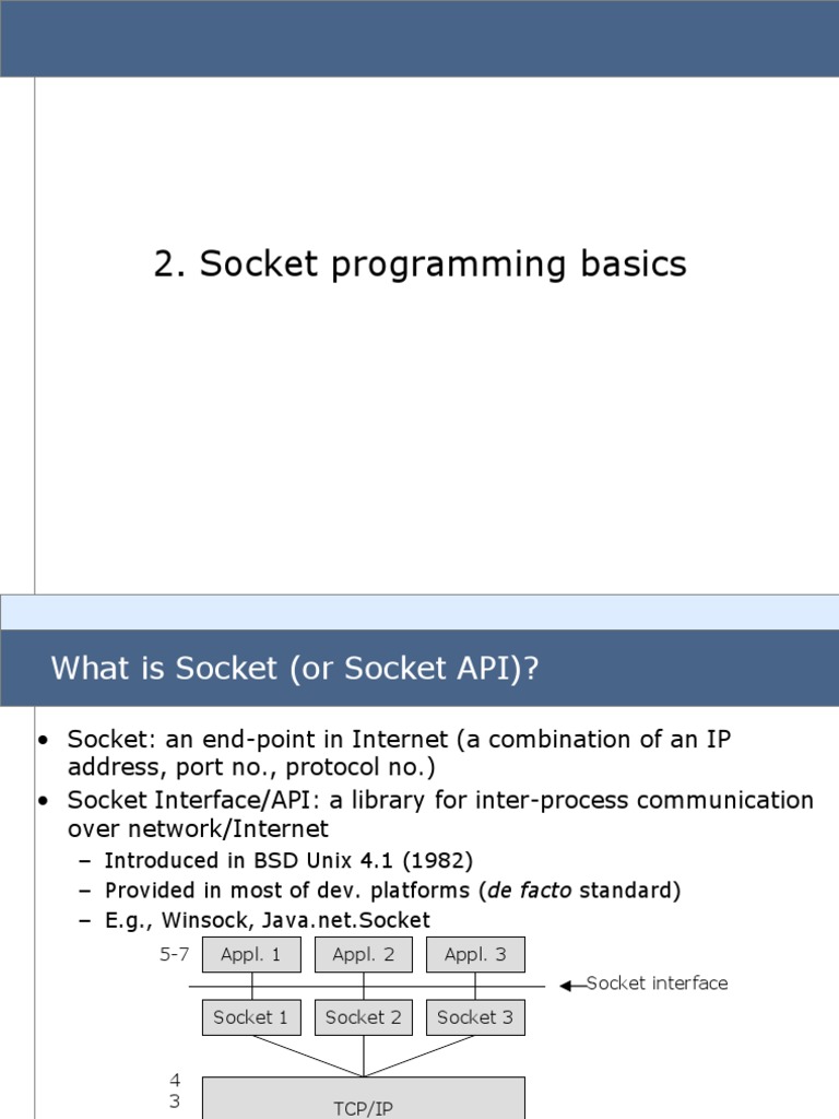 네트워크프로그래밍2-1 16년 2학기.eng | PDF | Network Socket | Port (Computer Networking)