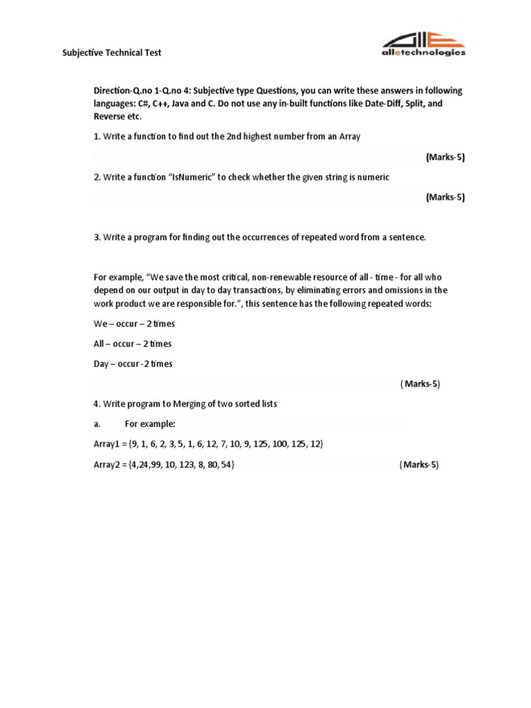 Subjective Test Paper Set II | PDF | Teaching Methods & Materials ...