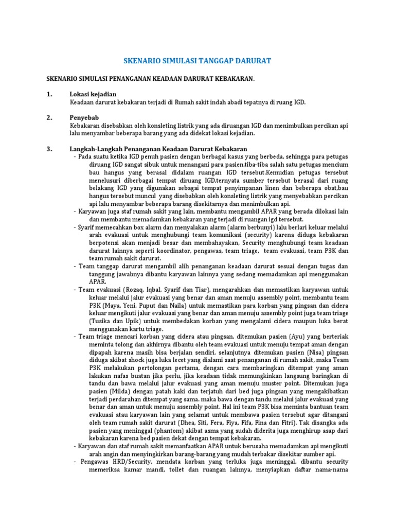 Contoh Simulasi Kebakaran | PDF