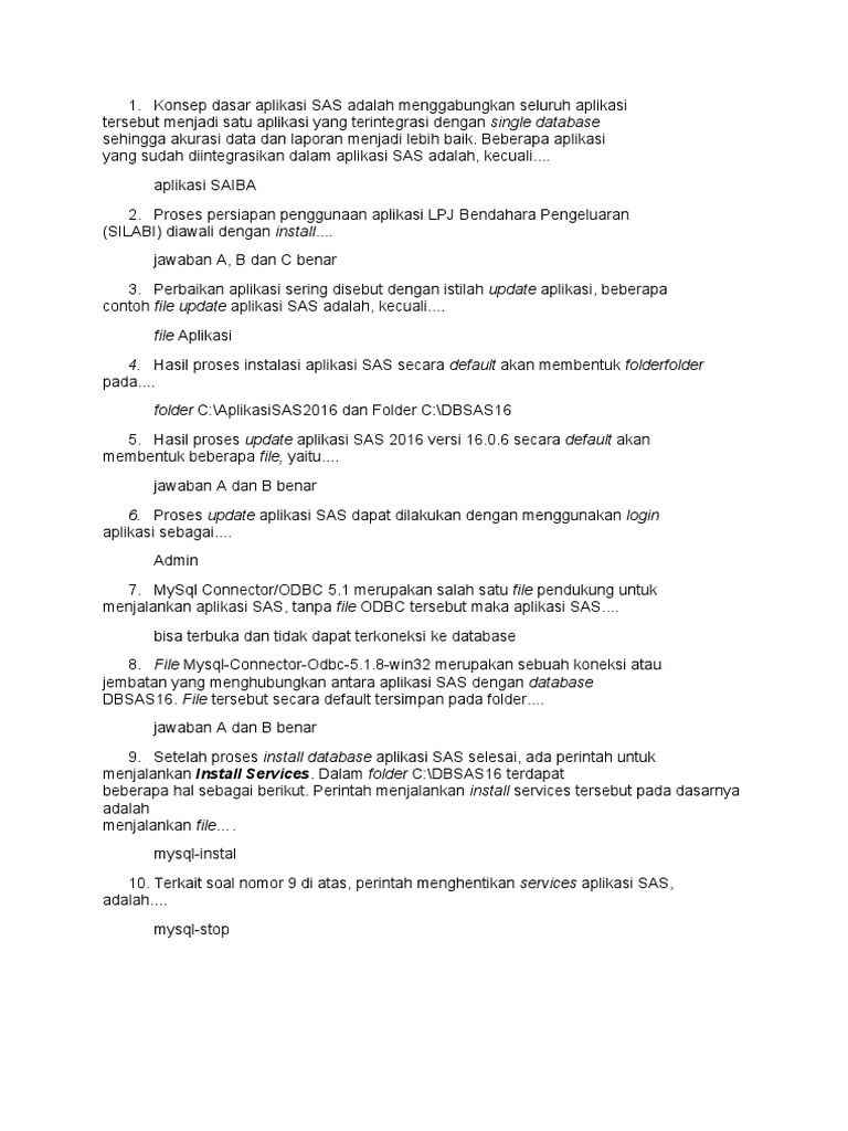 Konsep Dasar Aplikasi SAS Adalah Menggabungkan Seluruh Aplikasi | PDF