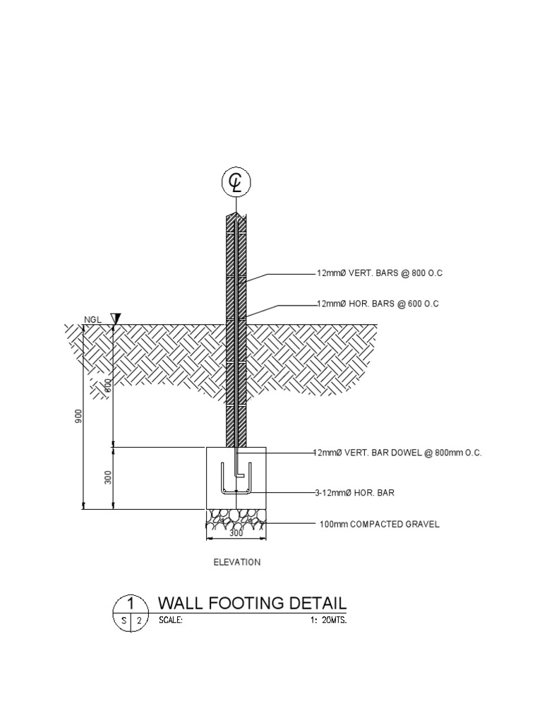 Wall Footing Detail | PDF