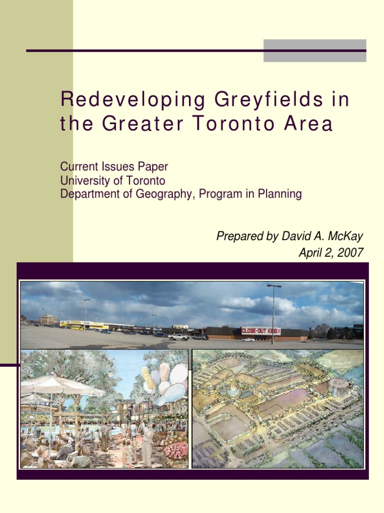 Revitalizing Greyfields in Toronto Area | PDF | Shopping Mall | Retail
