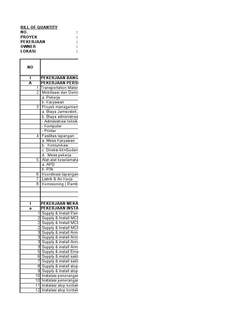 RAB Kos 3 Lantai | PDF