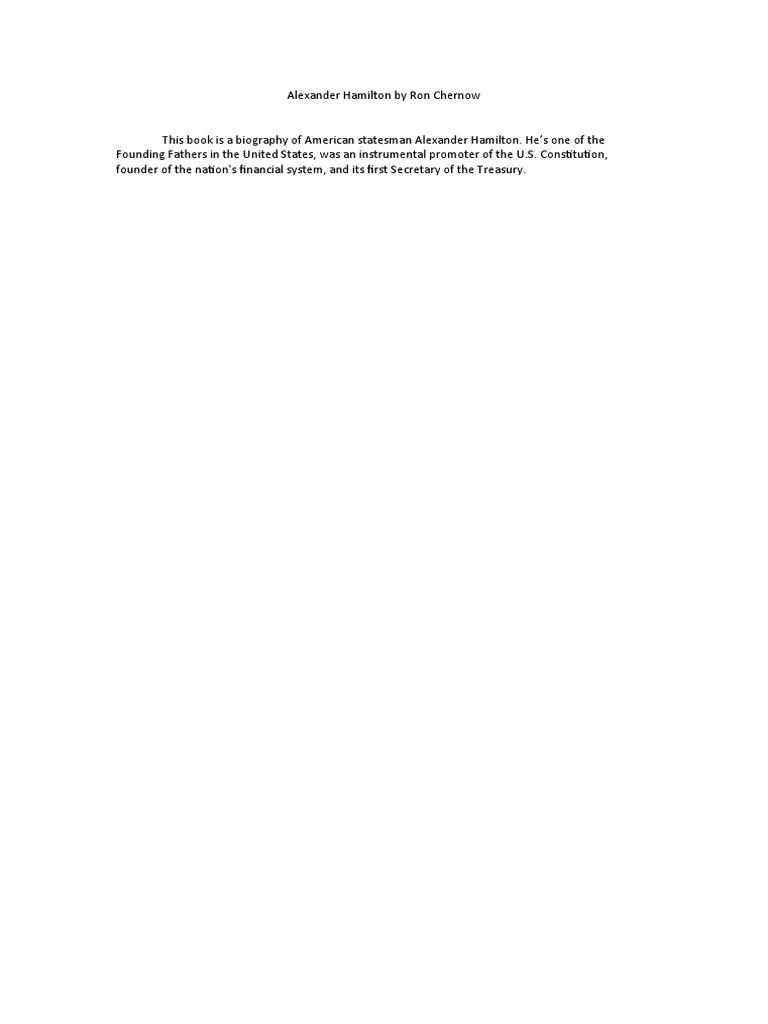 Alexander Hamilton by Ron Chernow | PDF