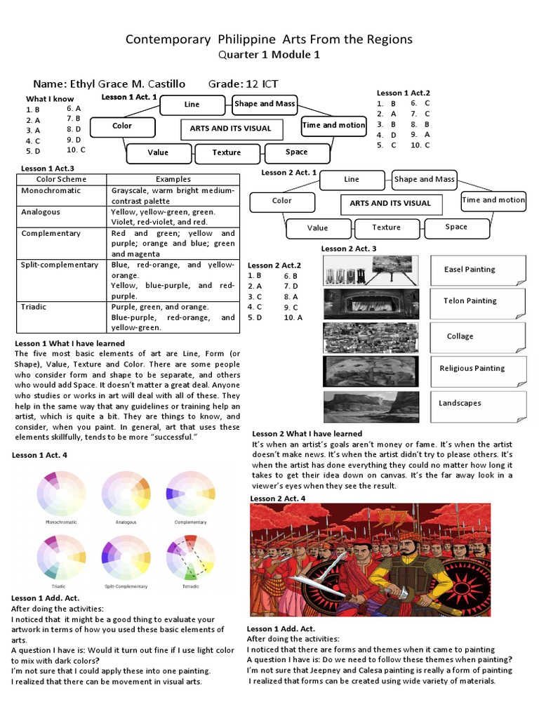 Contemporary Philippine Arts From The Regions: Quarter 1 Module 1 Name ...