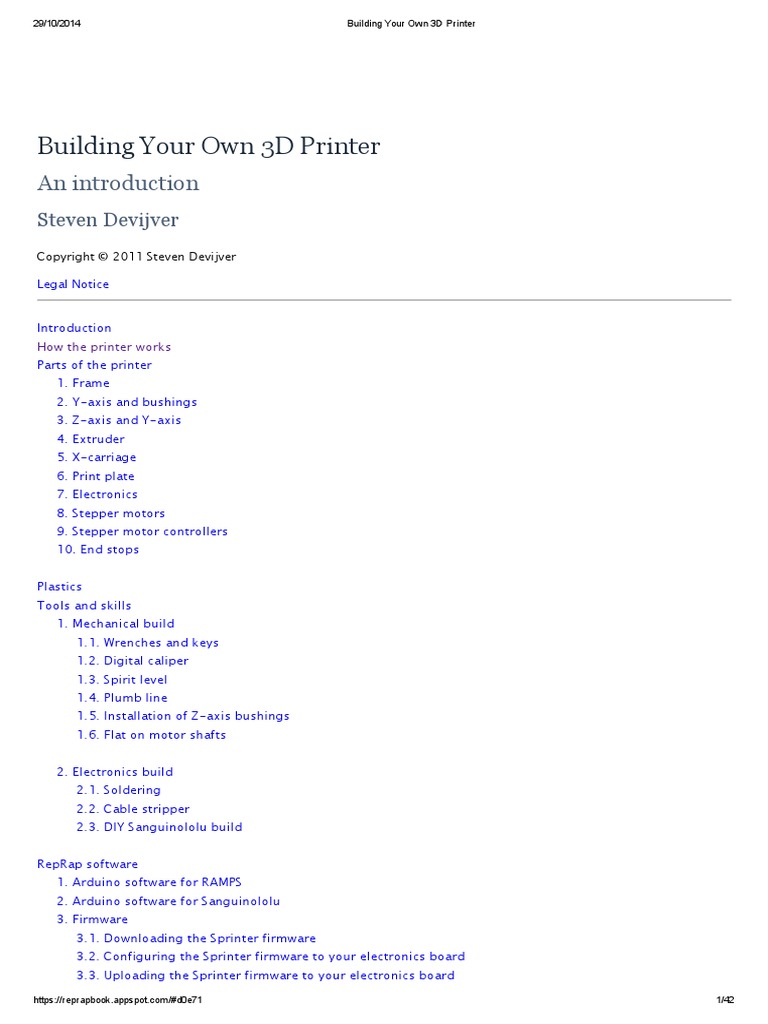 Building Your Own 3D Printer | PDF | Electric Motor | 3 D Printing