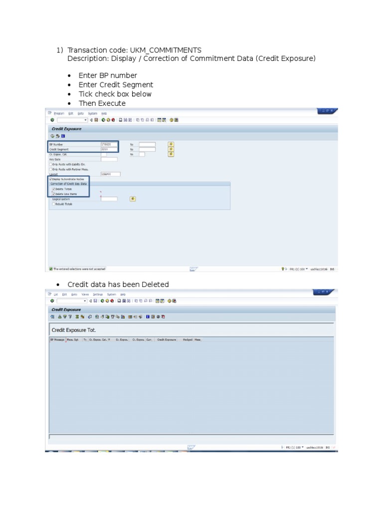 FSCM Rebuild of Credit Exposure | PDF