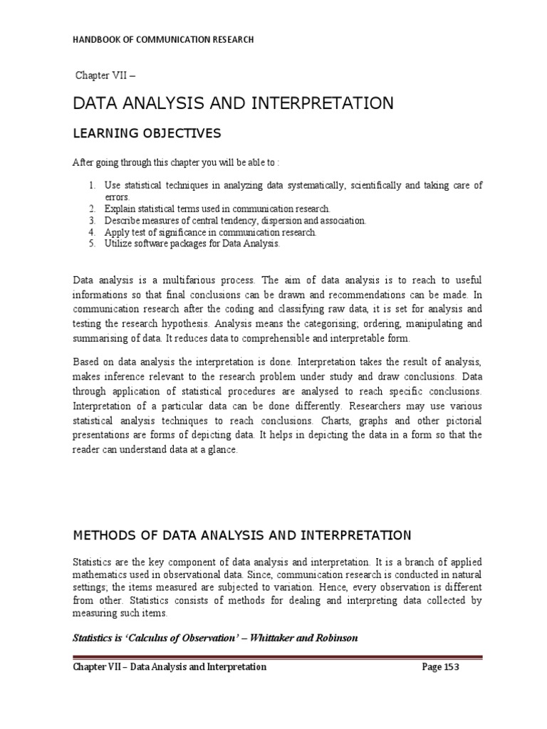 A Handbook of Communication Research | PDF | Mean | Average